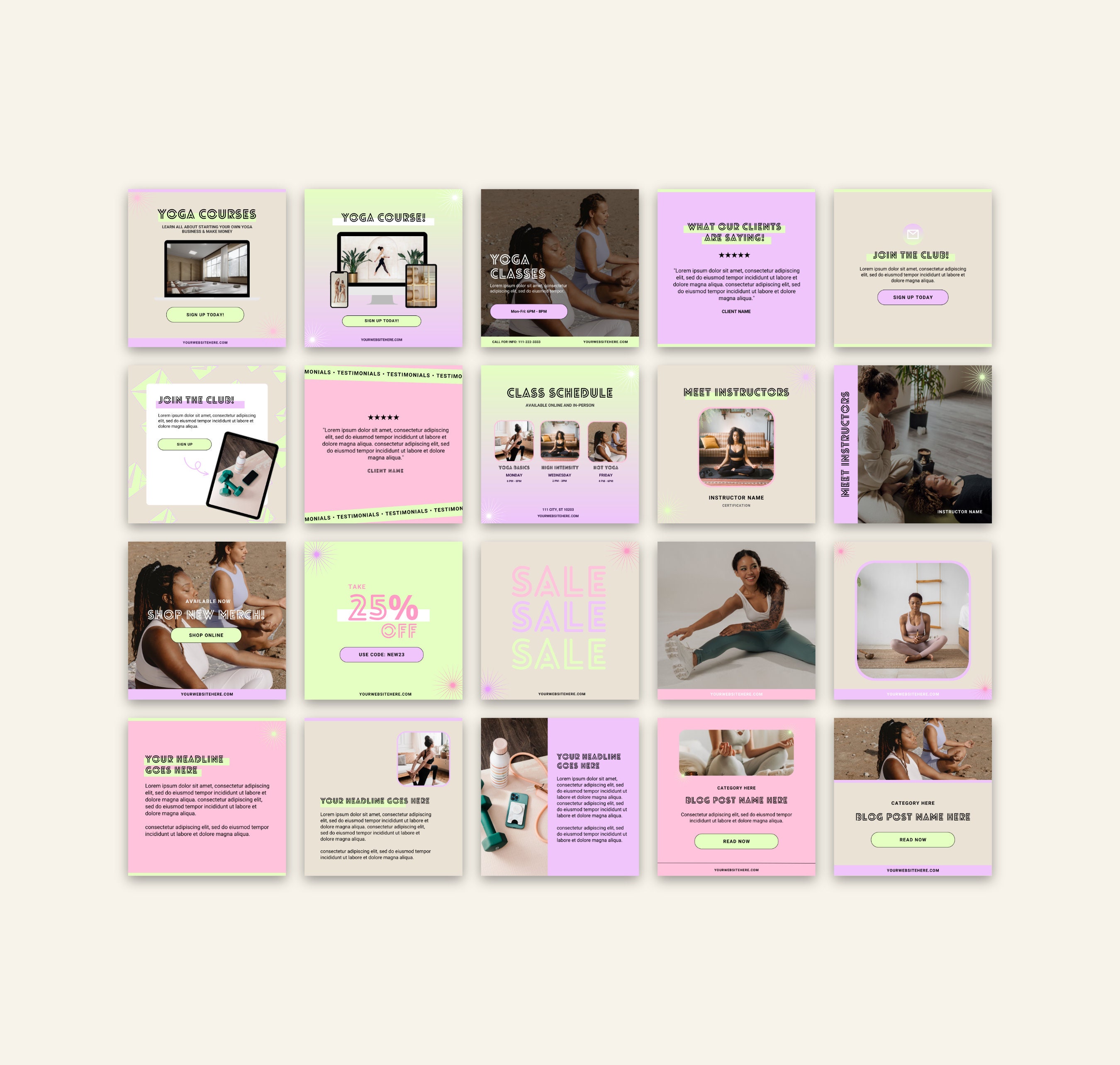 Claire - Social Media Templates | Canva Template | Vertical & Square ...