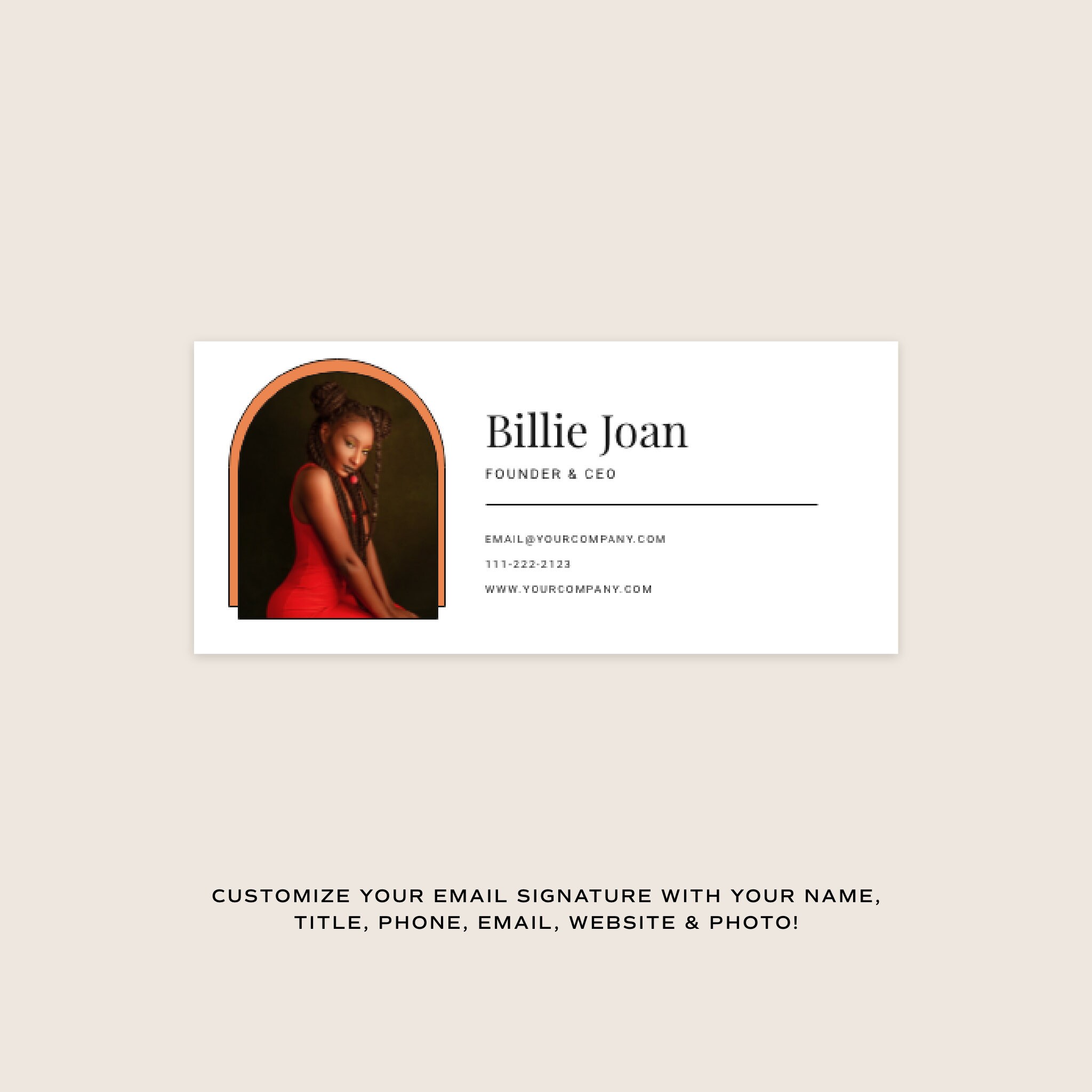 Billie Email Signature Template Collection | Adobe XD | Gmail Email ...