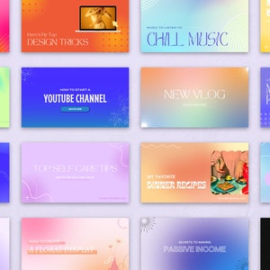 Gigi Gradient Youtube Thumbnail Template | Canva Template | Colorful ...