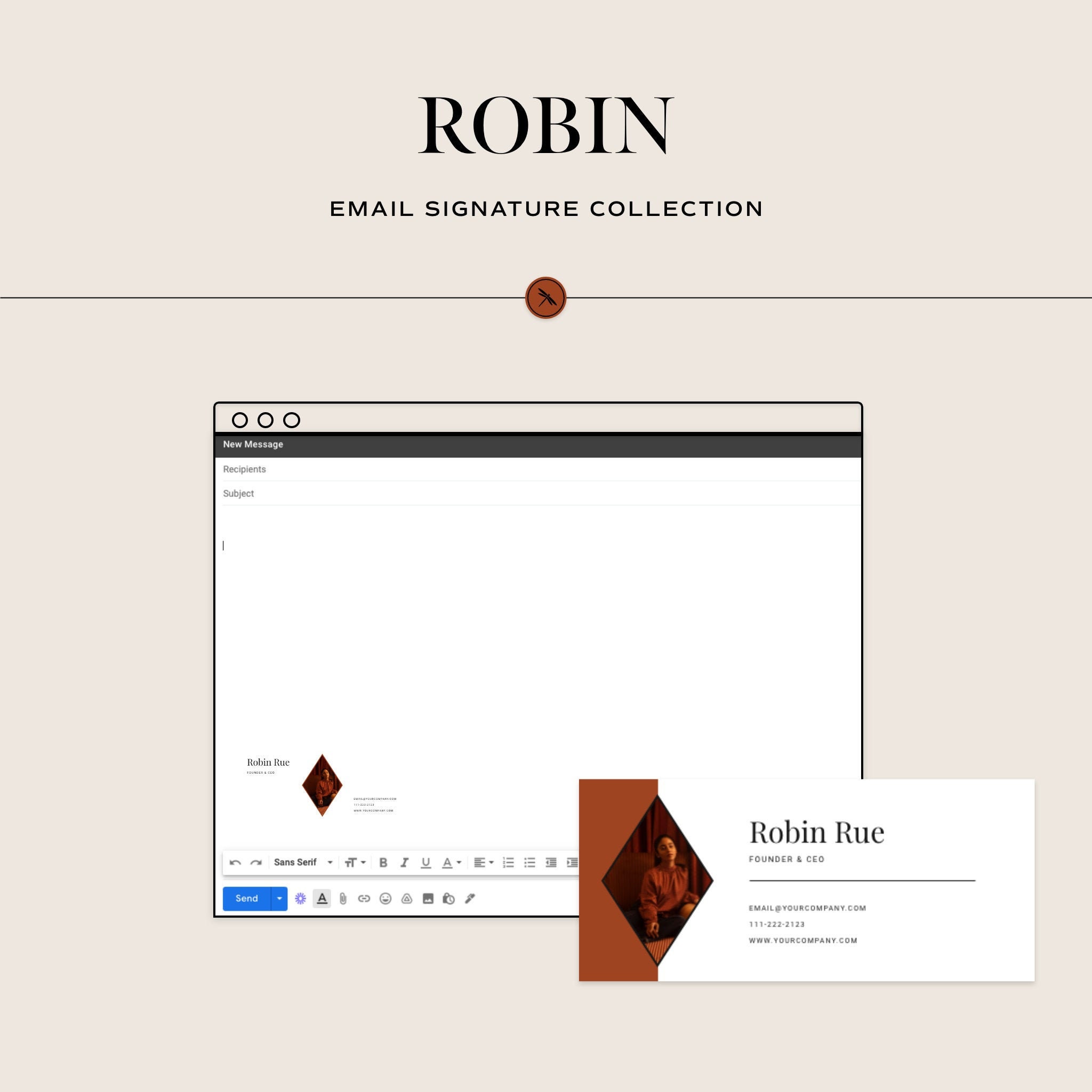 Robin Email Signature Template Collection | Adobe XD | Gmail Email ...