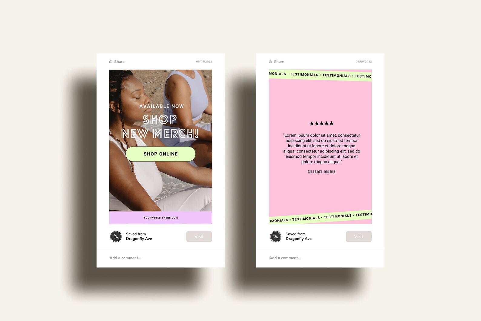 Claire - Social Media Templates | Canva Template | Vertical & Square ...