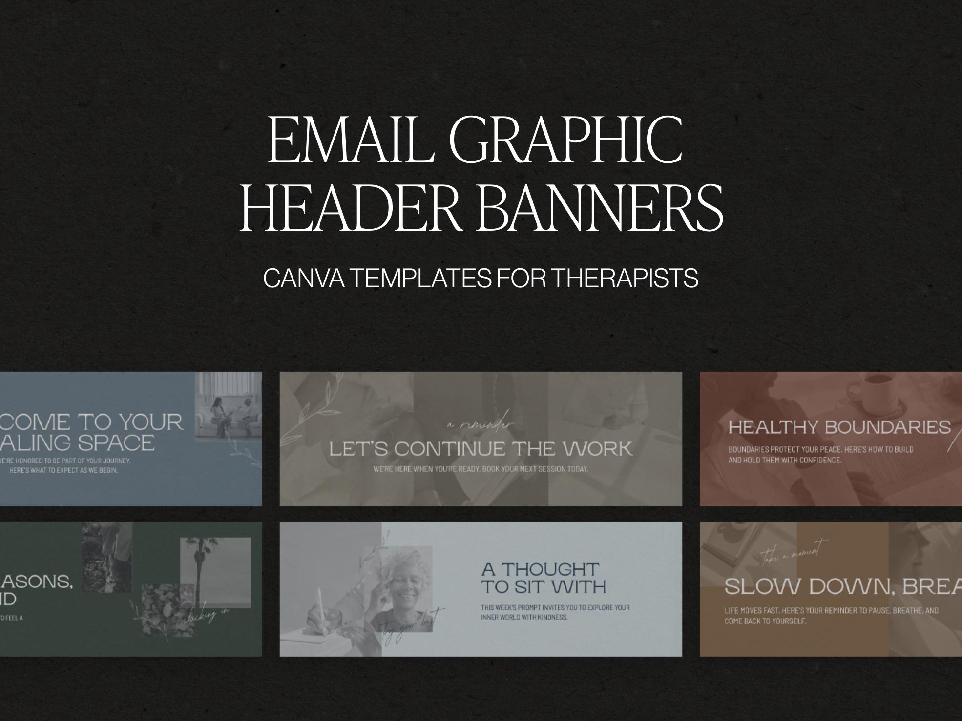 Calma – Email Header Bundle Canva Templates for Therapists | DIY Email ...