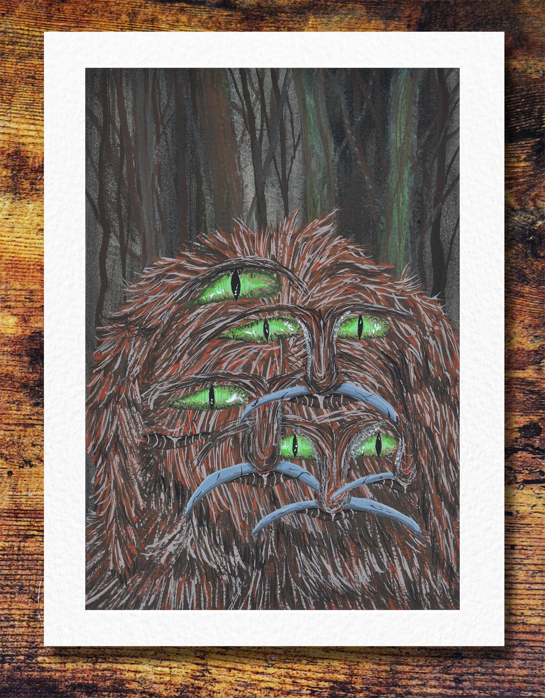Bugul Noz Mythological Creature 9x12 Gouache - Etsy UK
