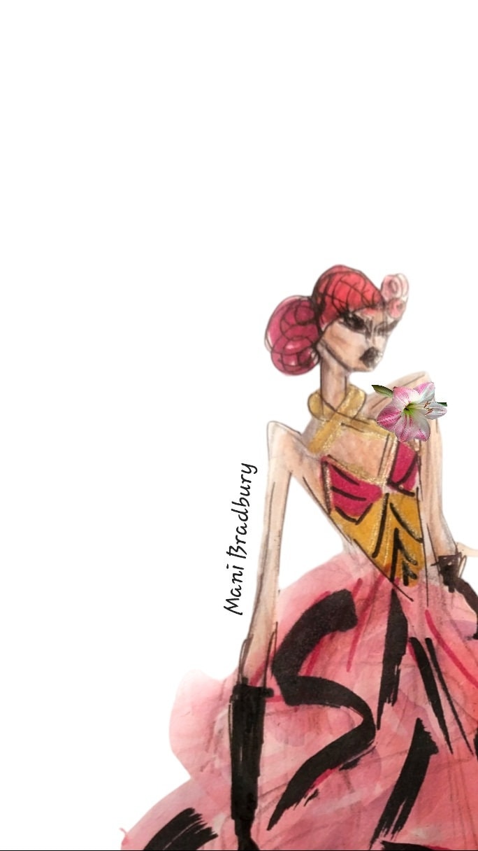 Fashionable# Retro# Fashionista# Illustration# Fuchsia#pink#black ...