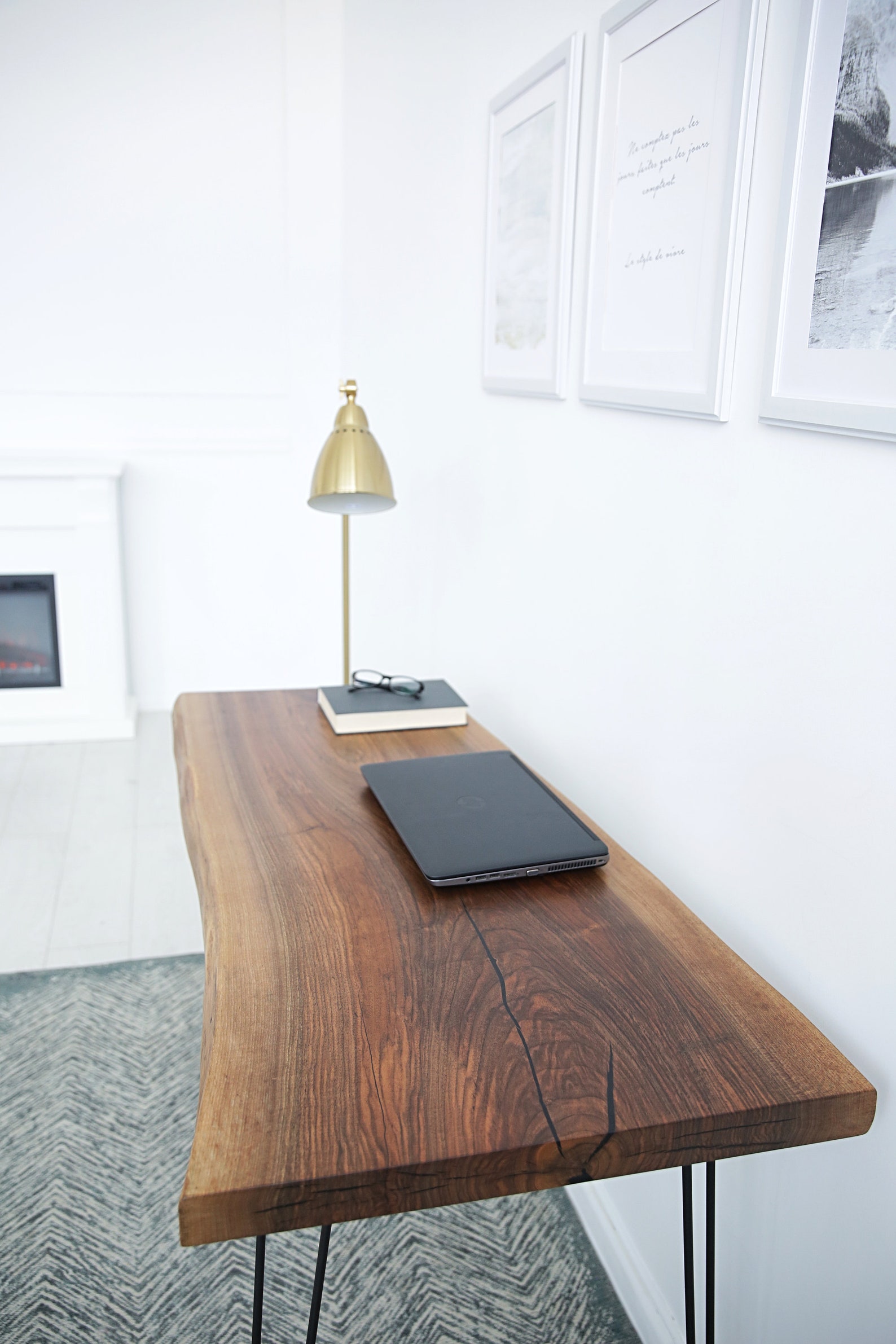 Modern Walnut Desk Computer Desk Office Desk Wood Desk | Etsy