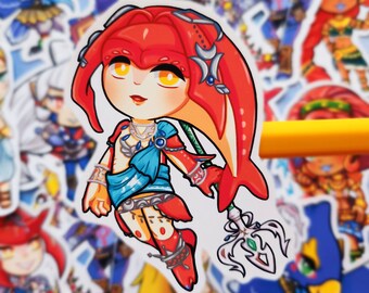 Chibi Link and Zelda Vinyl Sticker Legend of Zelda Breath of the Wild ...