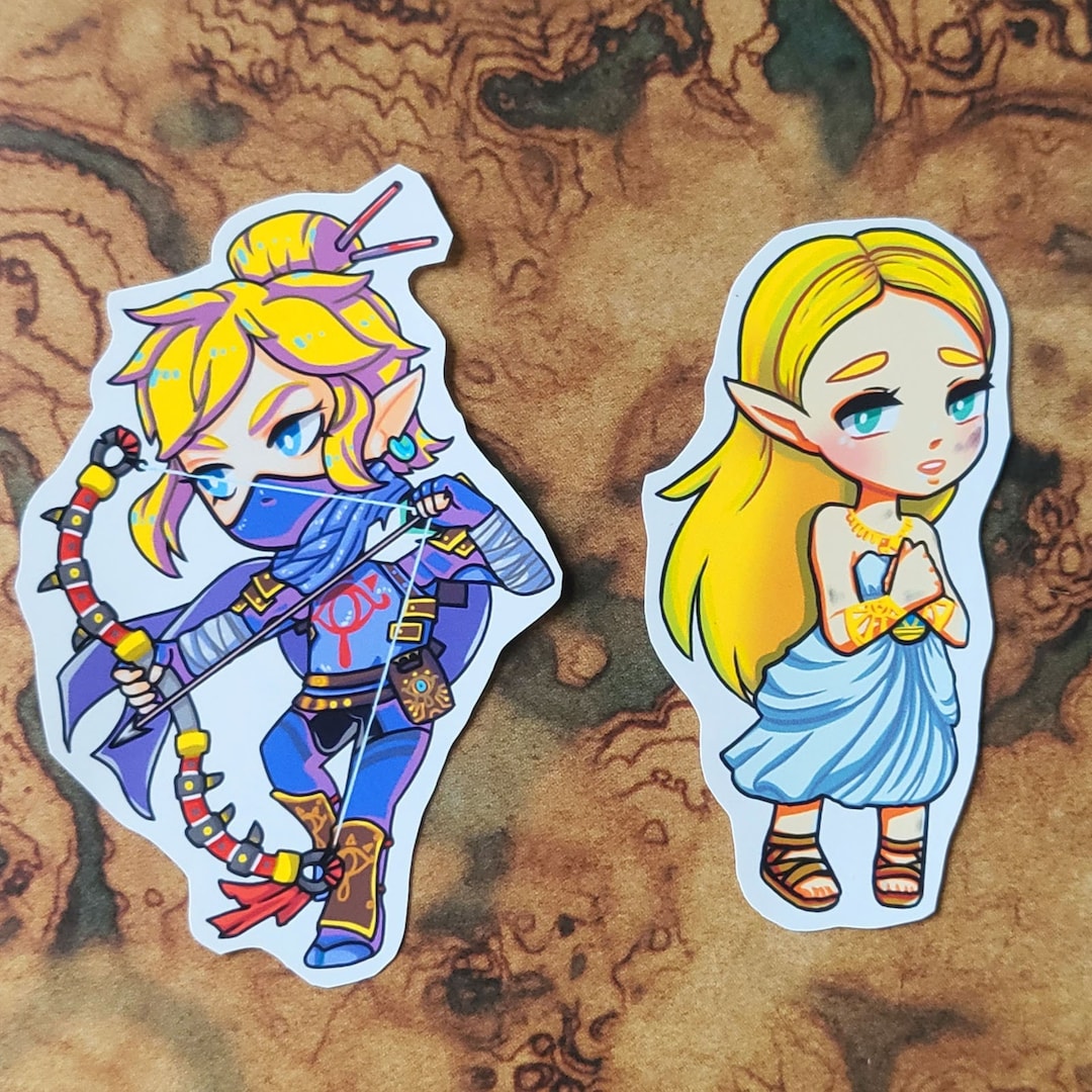 Chibi Link and Zelda Vinyl Sticker | Legend of Zelda Breath of the Wild ...