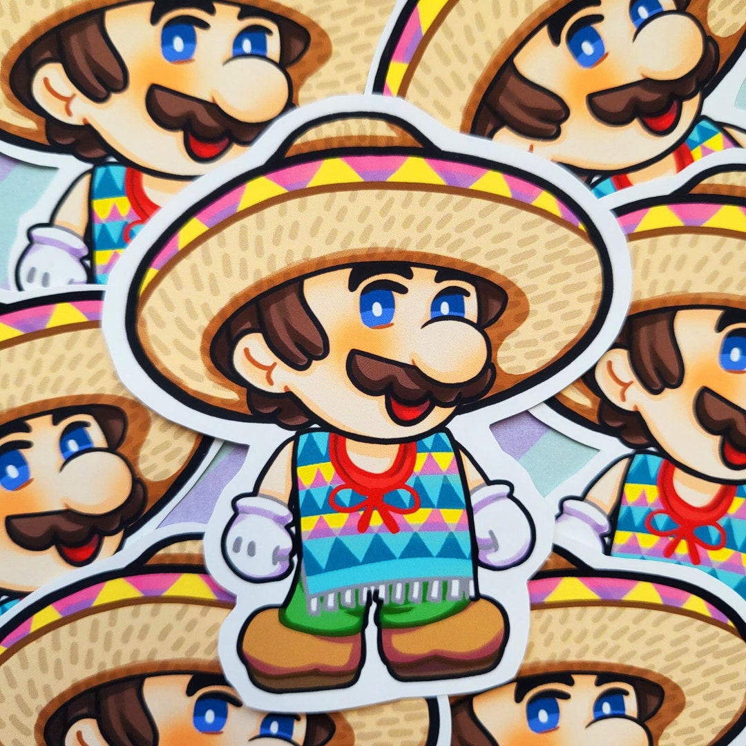 Mexican Pancho Mario Vinyl Sticker - Etsy
