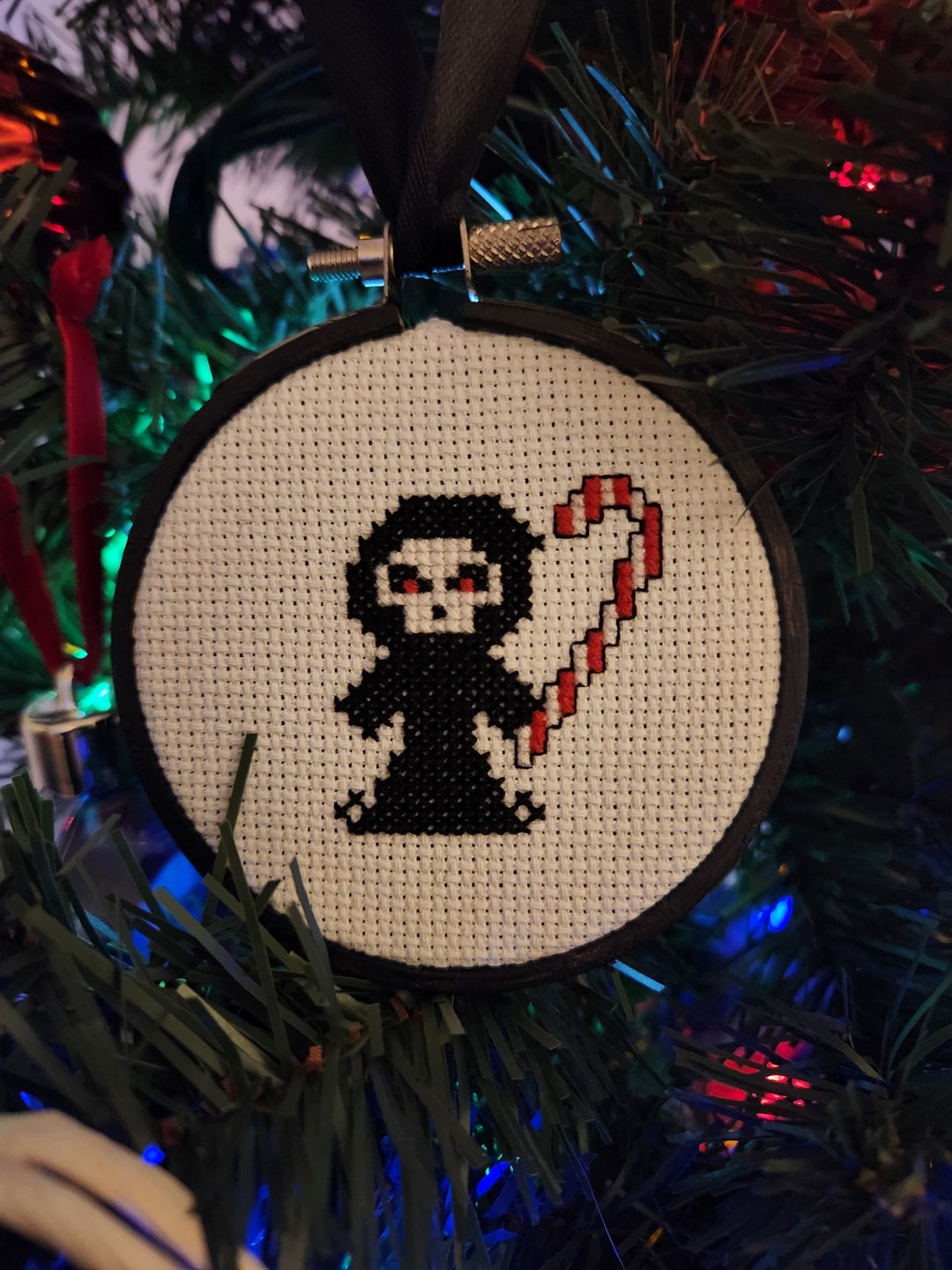 Grim Reaper With Candy Cane Christmas Ornament - Etsy