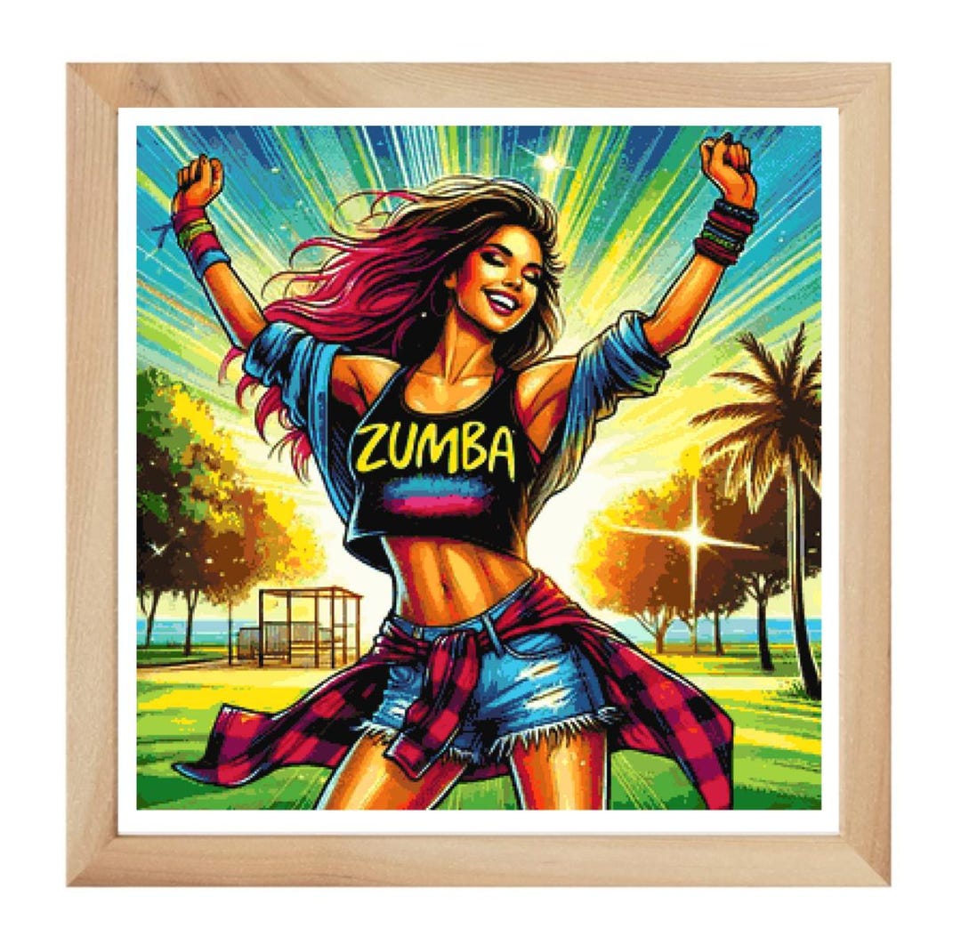 Zumba Dance Cross Stitch Pattern PDF – Woman Dancing Embroidery Chart ...