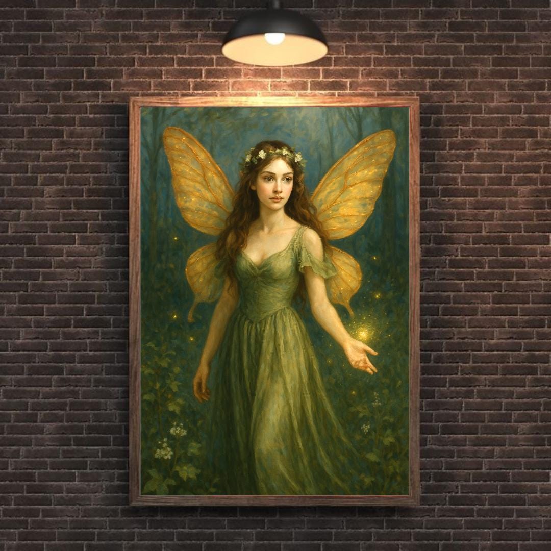 Printable Wall Poster, Forest Fairy, Magic Picture, Decoration, Home ...