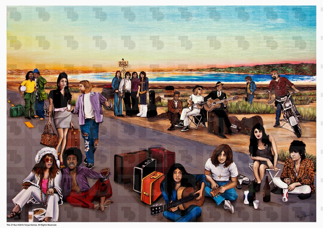 The 27 Club Poster 'the 27 Bus' - Etsy