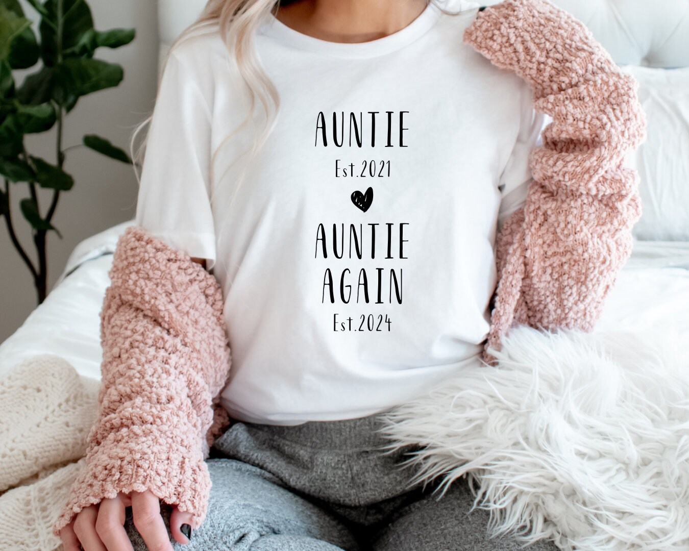 Pregnancy Announcement Shirt Aunt Future Auntie Baby Announcement Aunt ...