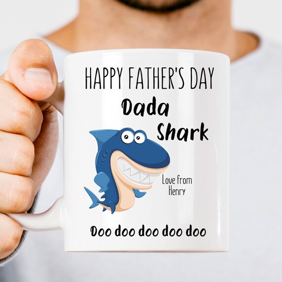Father's day dada shark coffee mugPersonalized dada shark | Etsy