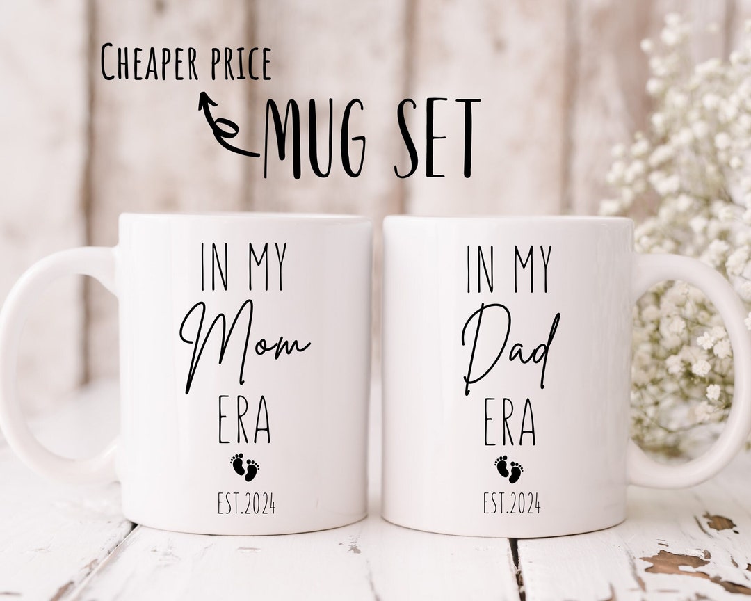 In My Mom Dad Era New Mom Dad Mug Set Perfect Pregnancy Announcement ...