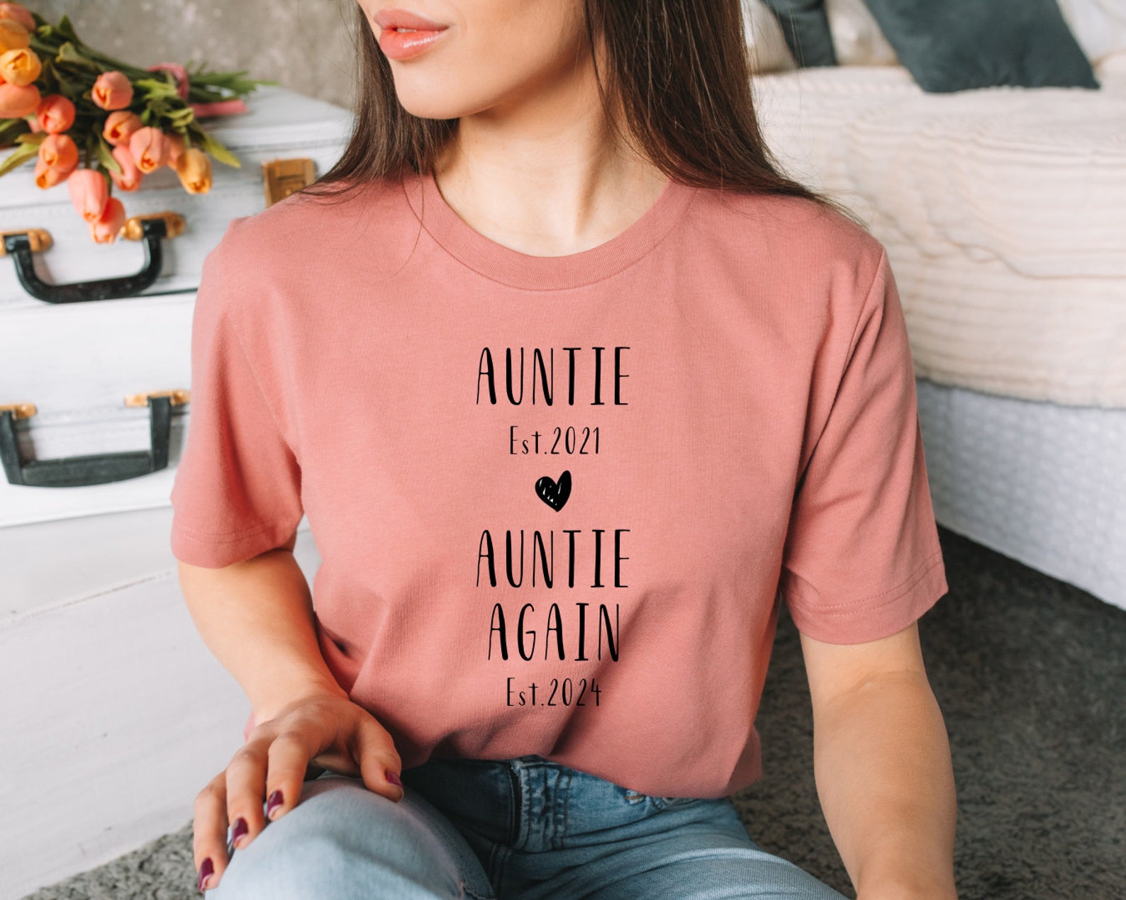 Pregnancy Announcement Shirt Aunt Future Auntie Baby Announcement Aunt ...