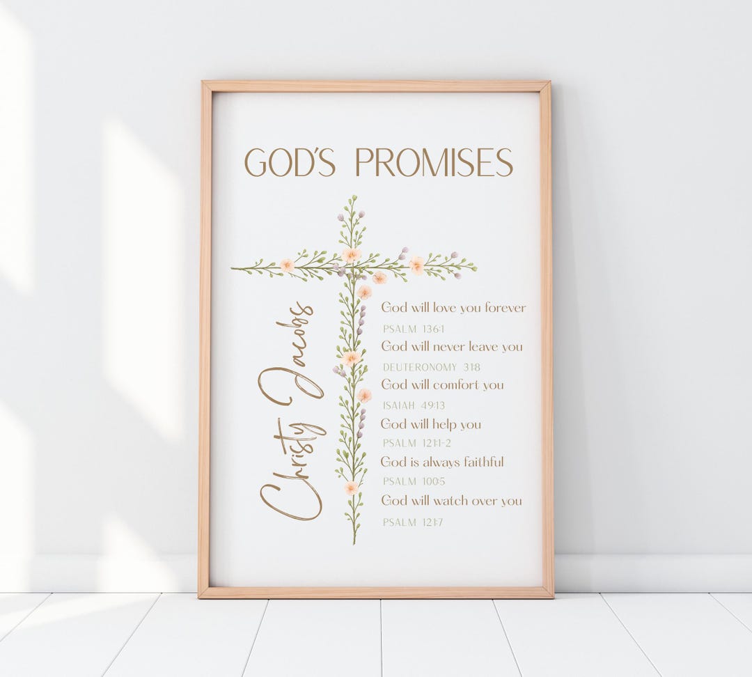Christian Pregnancy Announcement Printable, God’s Promises Baby Reveal ...