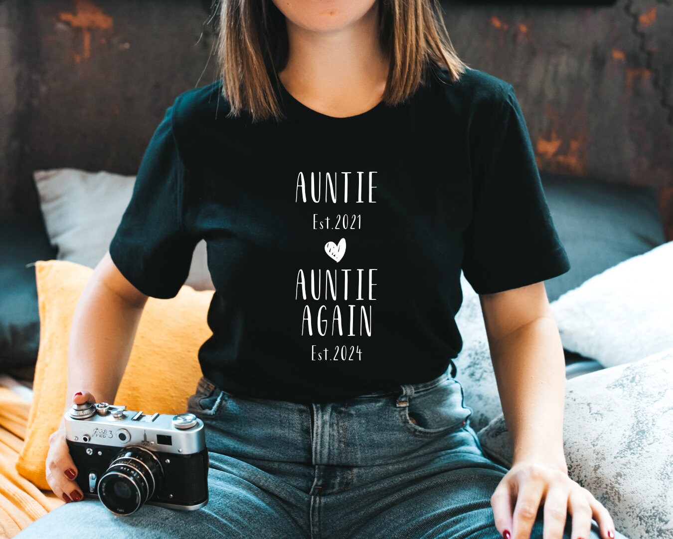 Pregnancy Announcement Shirt Aunt Future Auntie Baby Announcement Aunt ...