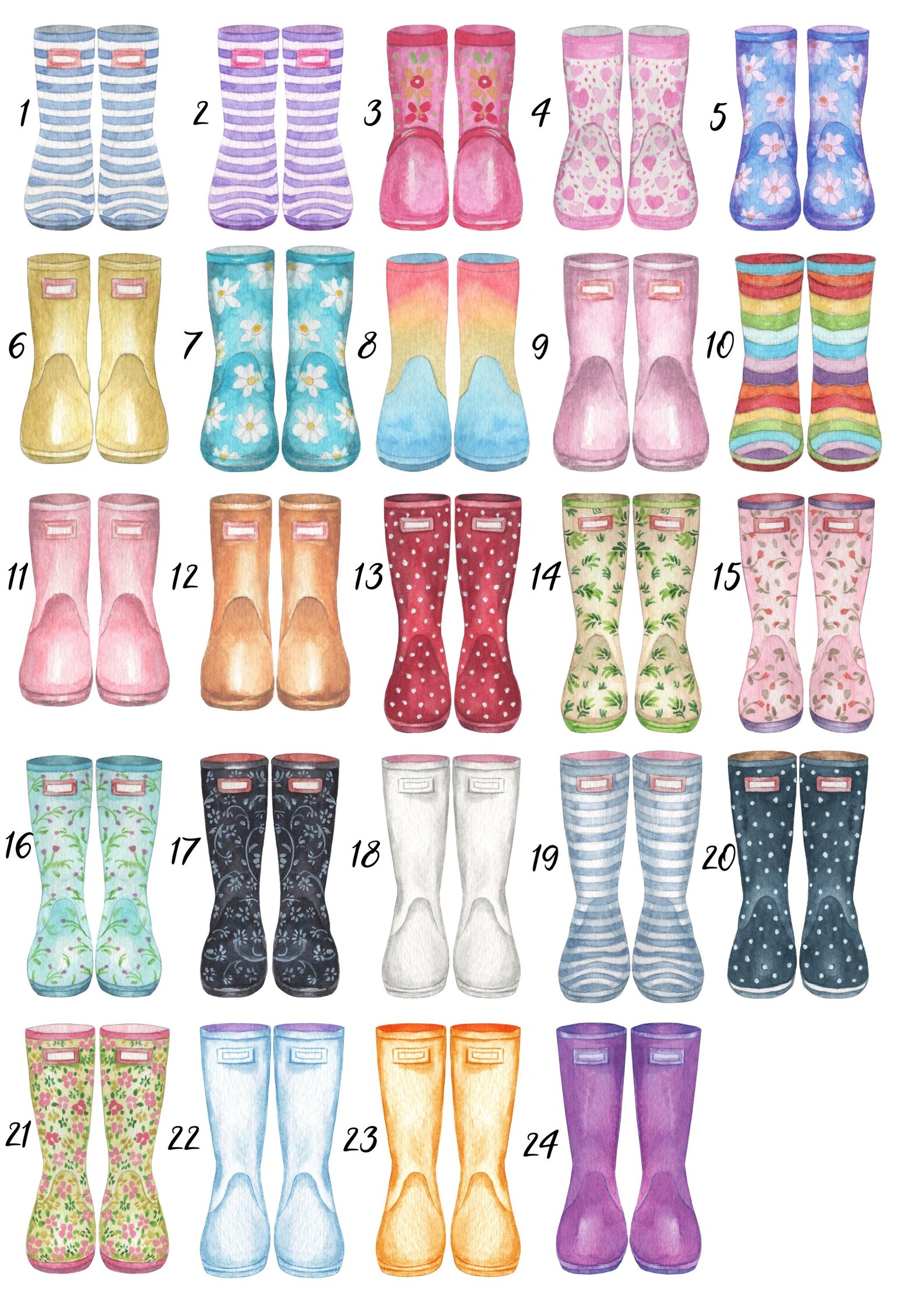 Family Name Print, Custom Welly Boot Print, Family Print, Welly Boot ...