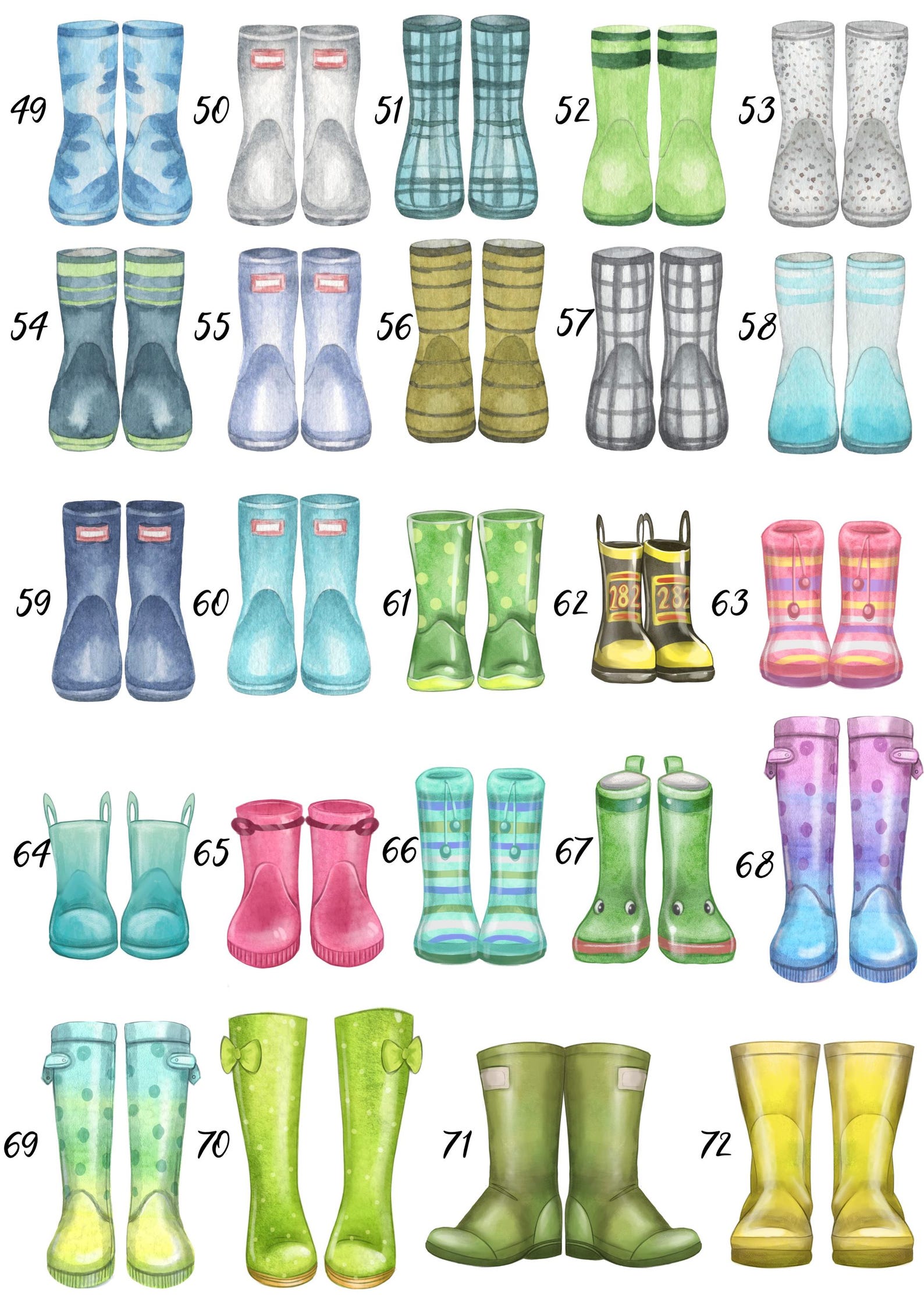 Family Name Print, Custom Welly Boot Print, Family Print, Welly Boot ...