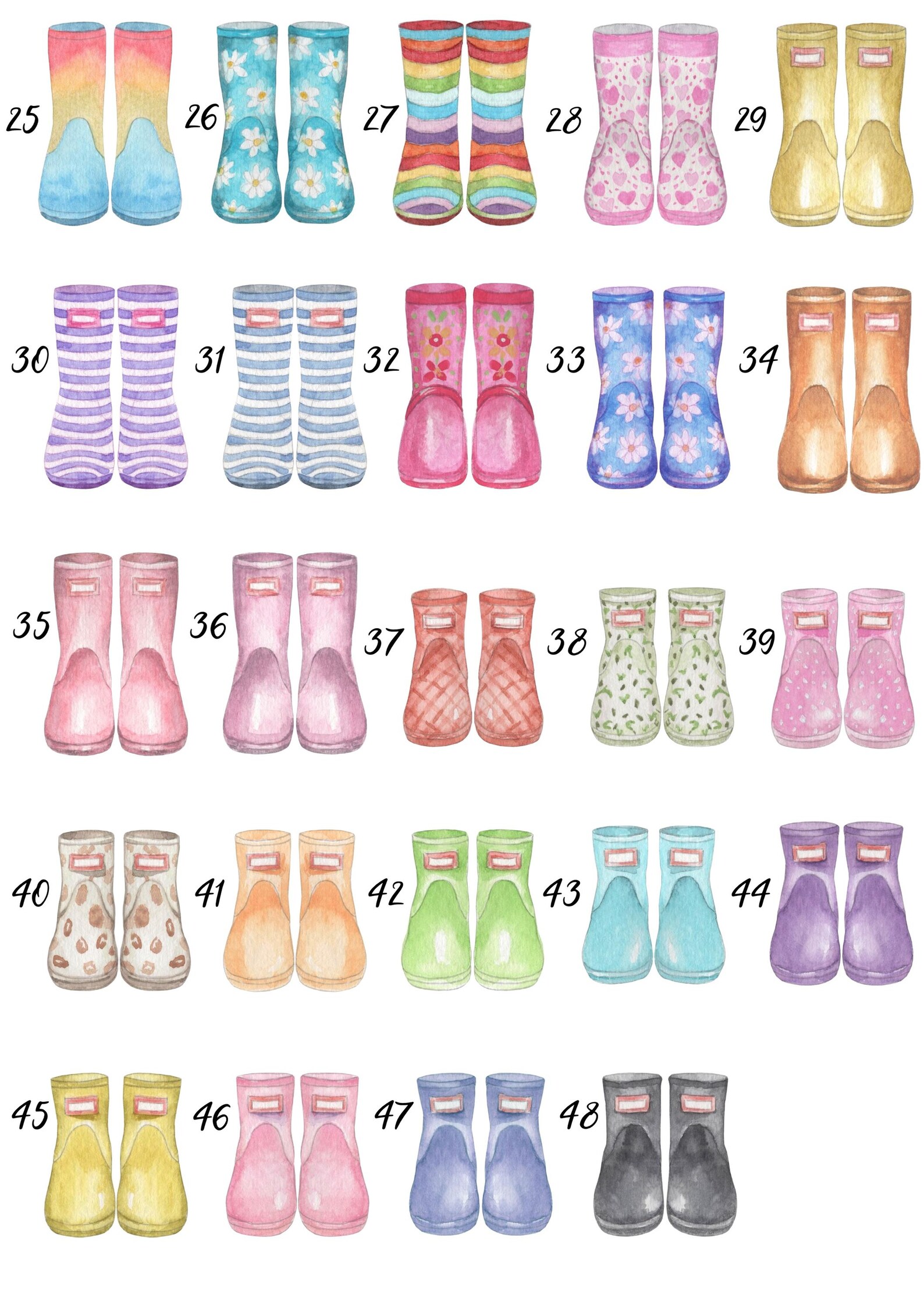 Family Name Print, Custom Welly Boot Print, Family Print, Welly Boot ...