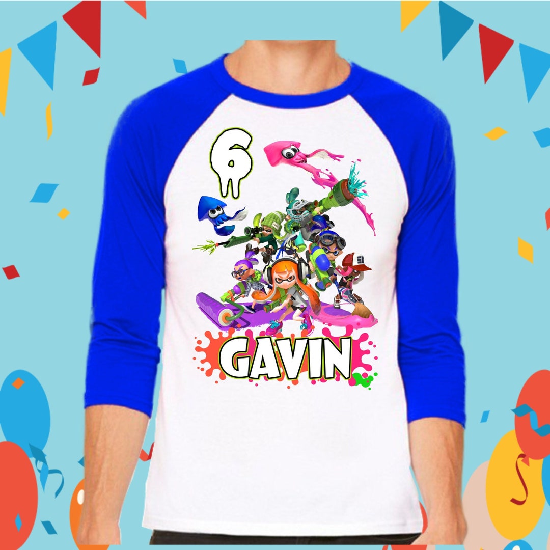 Splatoon Inkling Birthday Shirt Personalized Name and Age Customized ...