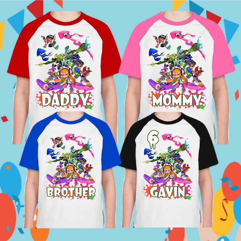 Splatoon Inkling Birthday Shirt Personalized Name and Age - Etsy
