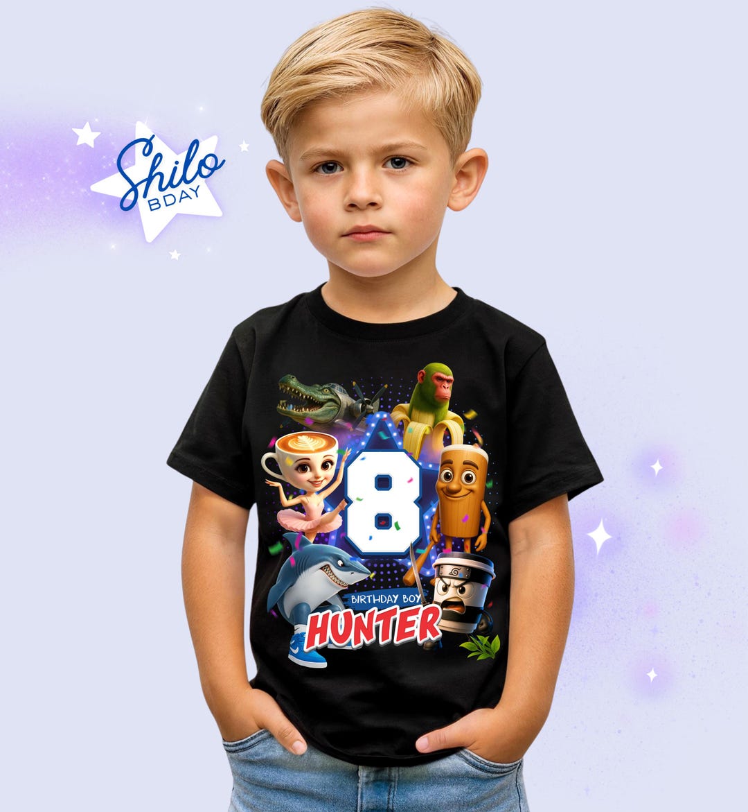Personalized Brainrots Birthday Shirt: Tung Tung Sahur, Balerina ...