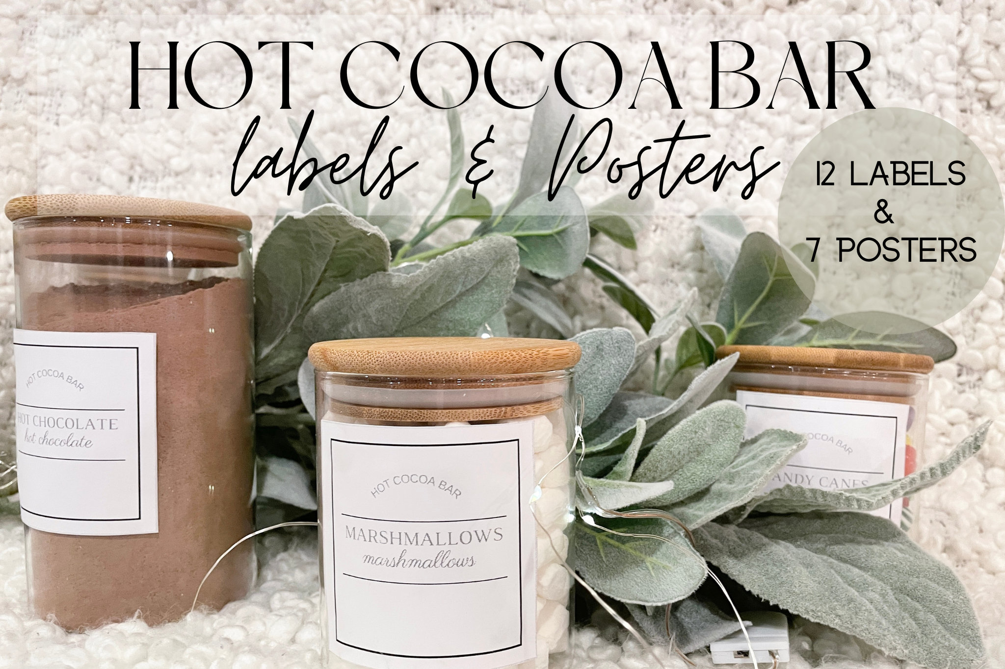 Hot Cocoa Bar Labels Hot Cocoa Printable Labels Cocoa Mix Labels Modern ...