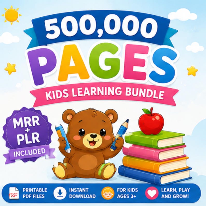 Kids Learning Bundle | Alphabet Tracing, Sight Words, Coloring Pages ...