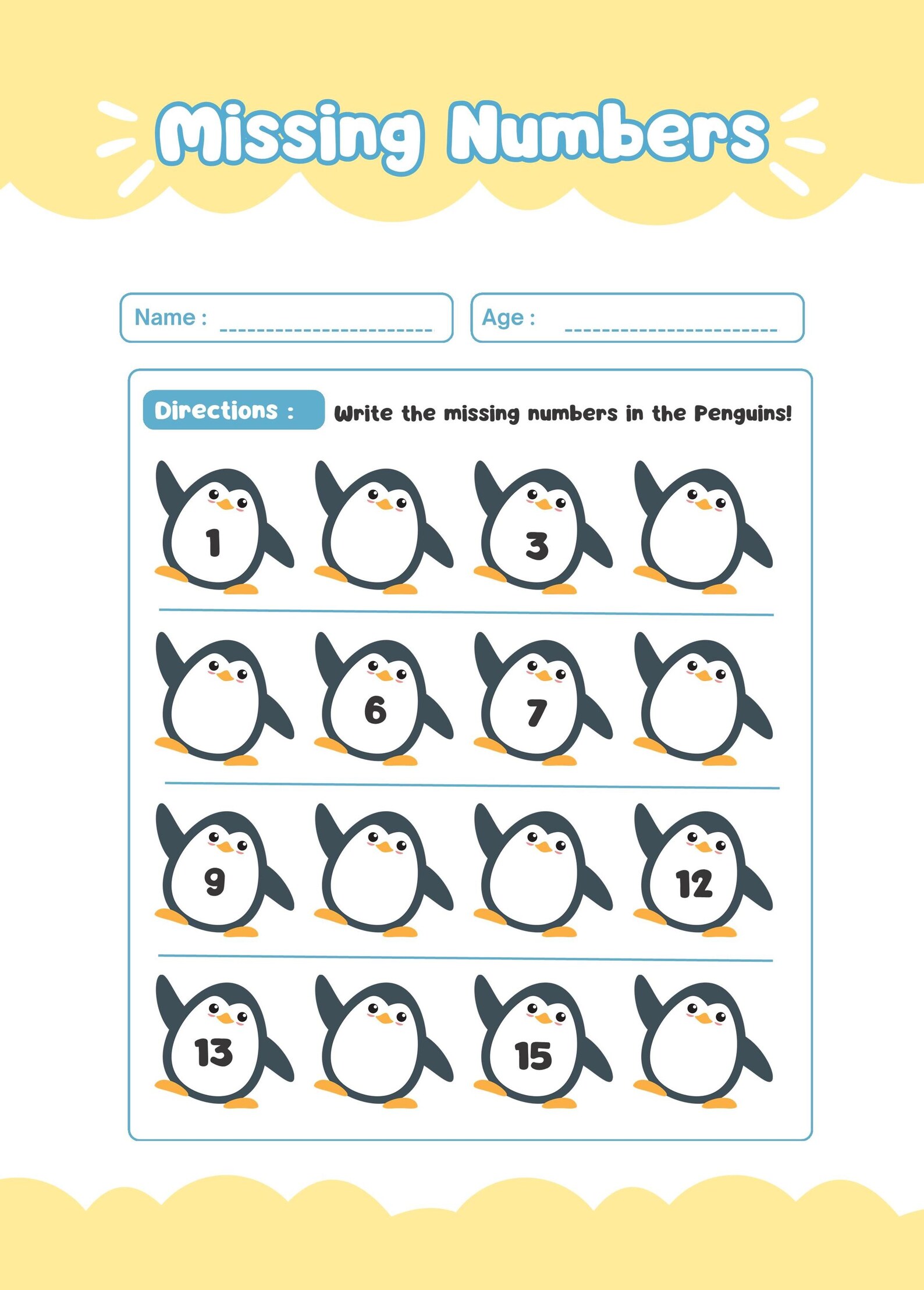 Penguin Number Game | Toddler & Preschool Math (PDF Download) - Etsy
