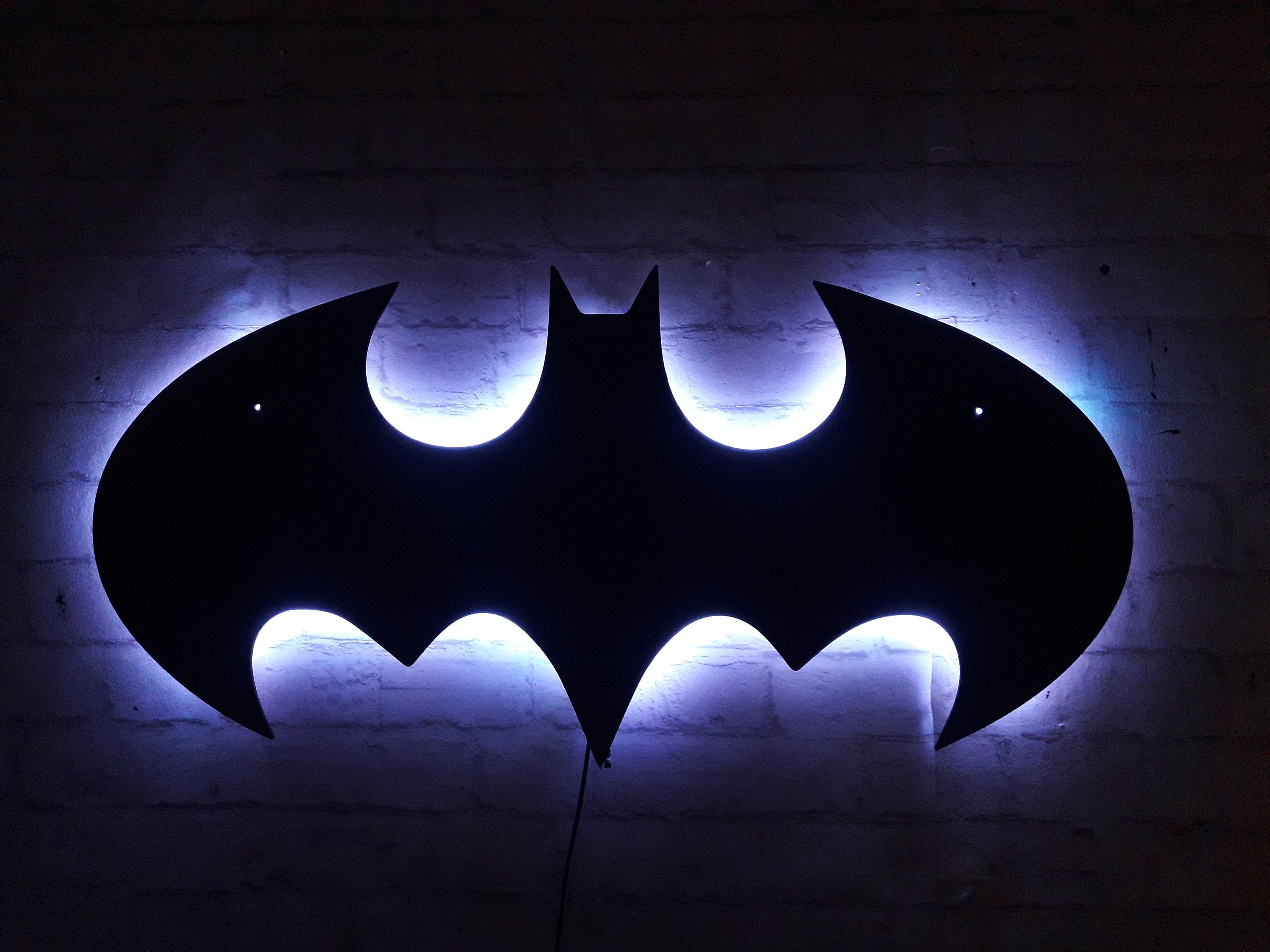 Batman Sign Wall Decoration with Rgb Color Changing Led Room | Etsy
