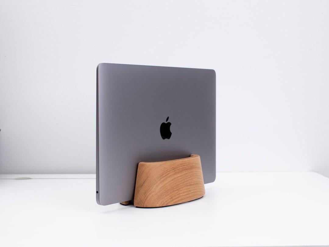 Wood Laptop Stand, Desk Setup Vertical Holder for Laptop, Desk ...
