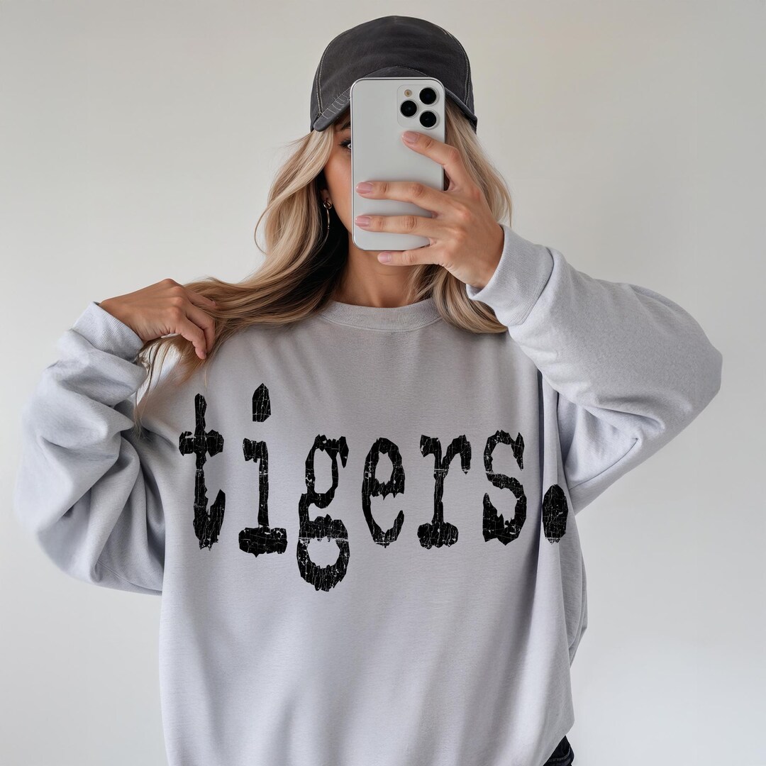 Tigers Mascot Typography PNG: Distressed Sports Team Design (digital ...