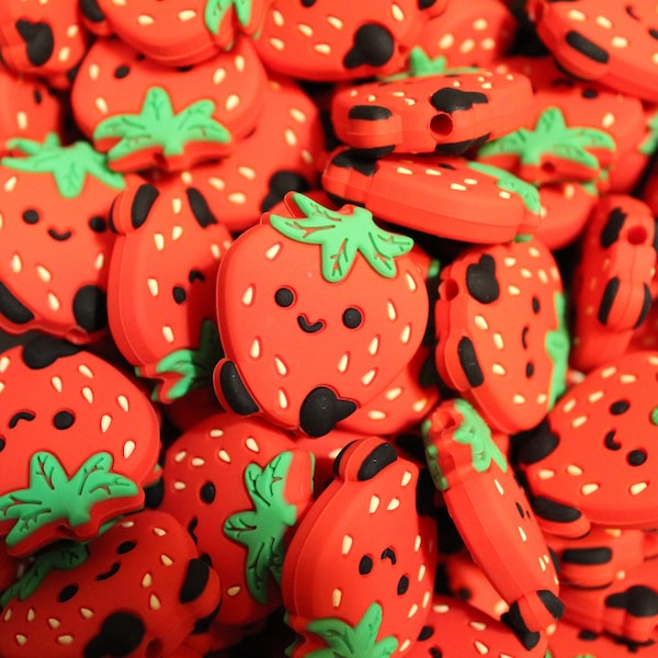 Strawberry Beads - Etsy