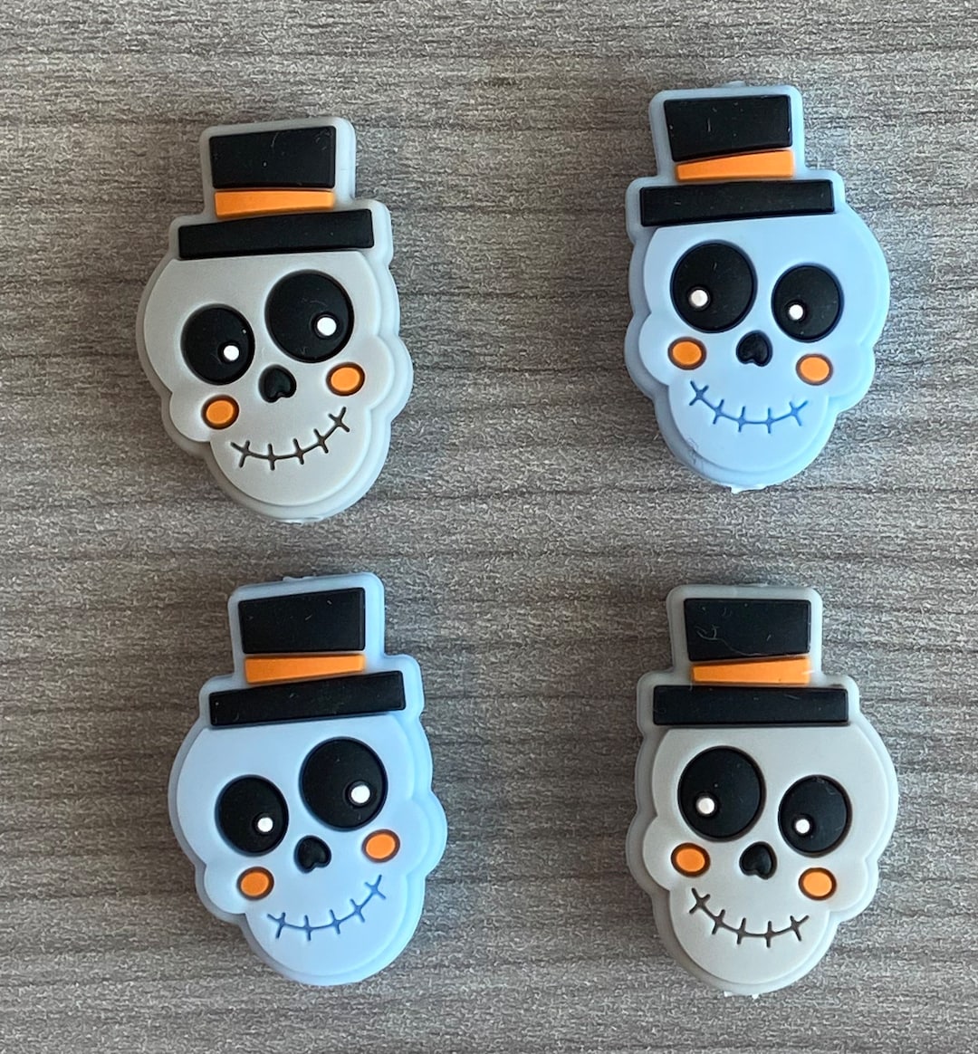 BLUE Skeleton Head, Silicone Bead, Skeleton Head Focal Bead, Skeleton ...