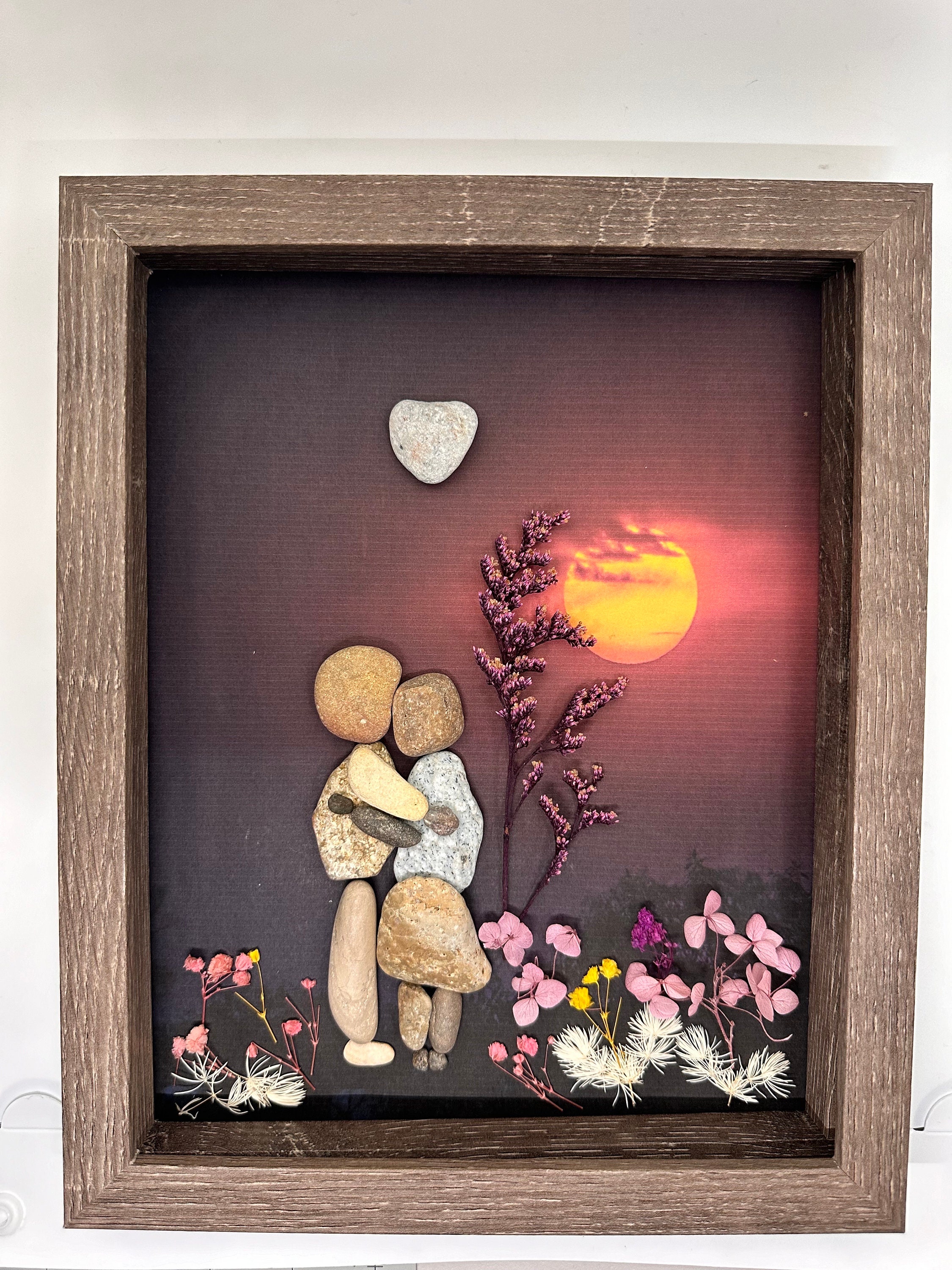 Couple Pebble Art, Couple Anniversary, Friends Pebble Art, Couple on a ...