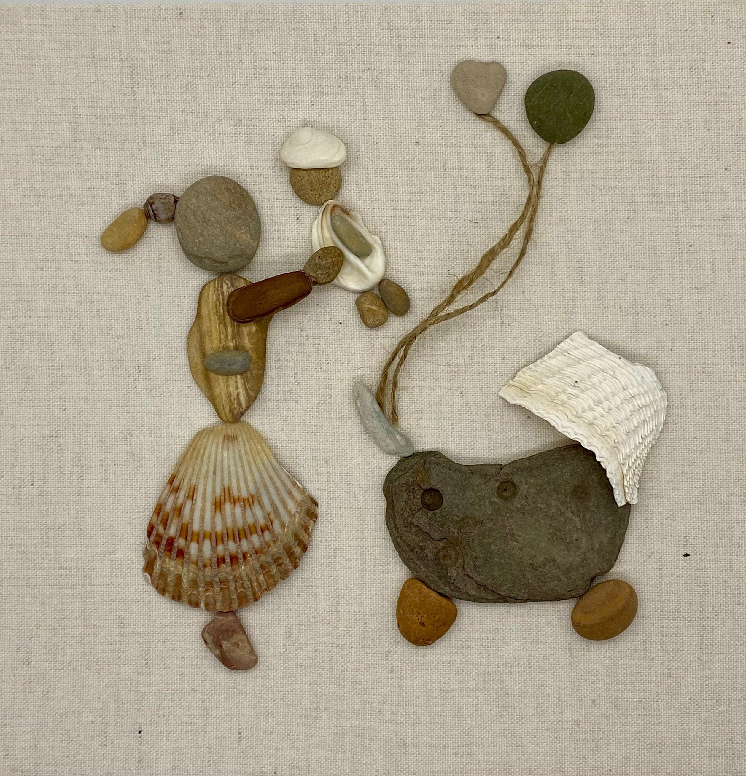 Mom and Her Baby Pebble Art, New Mom Pebble Art Picture, Moms Gift on ...