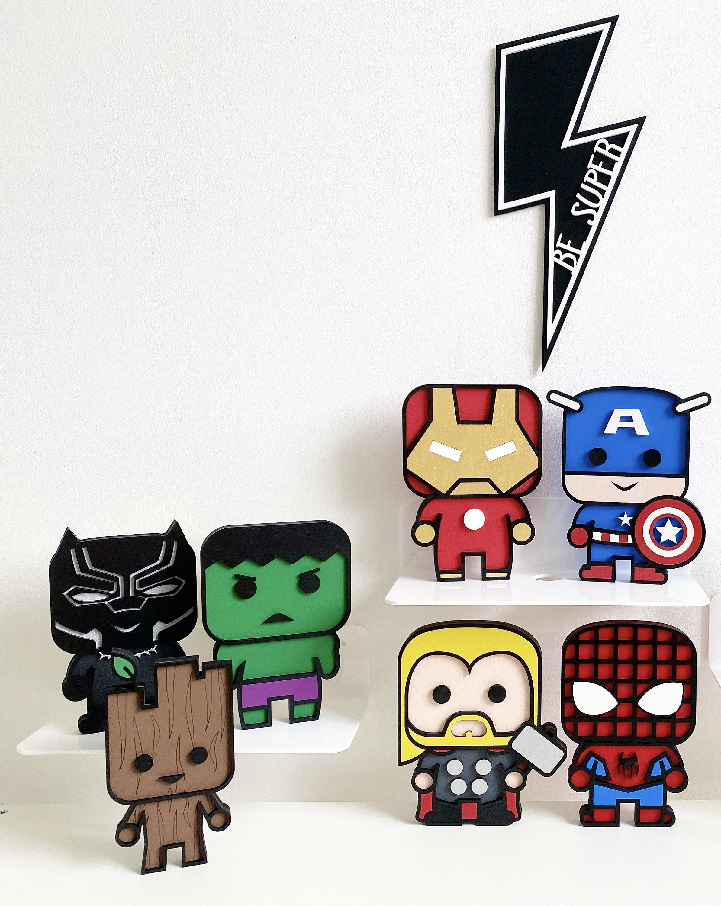 Wooden Superhero Inspired Characters / Ornaments Boys / - Etsy UK