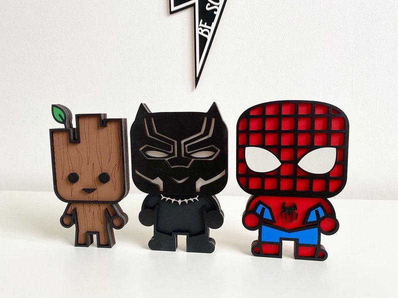 Wooden Superhero Inspired Characters / Ornaments Boys / - Etsy