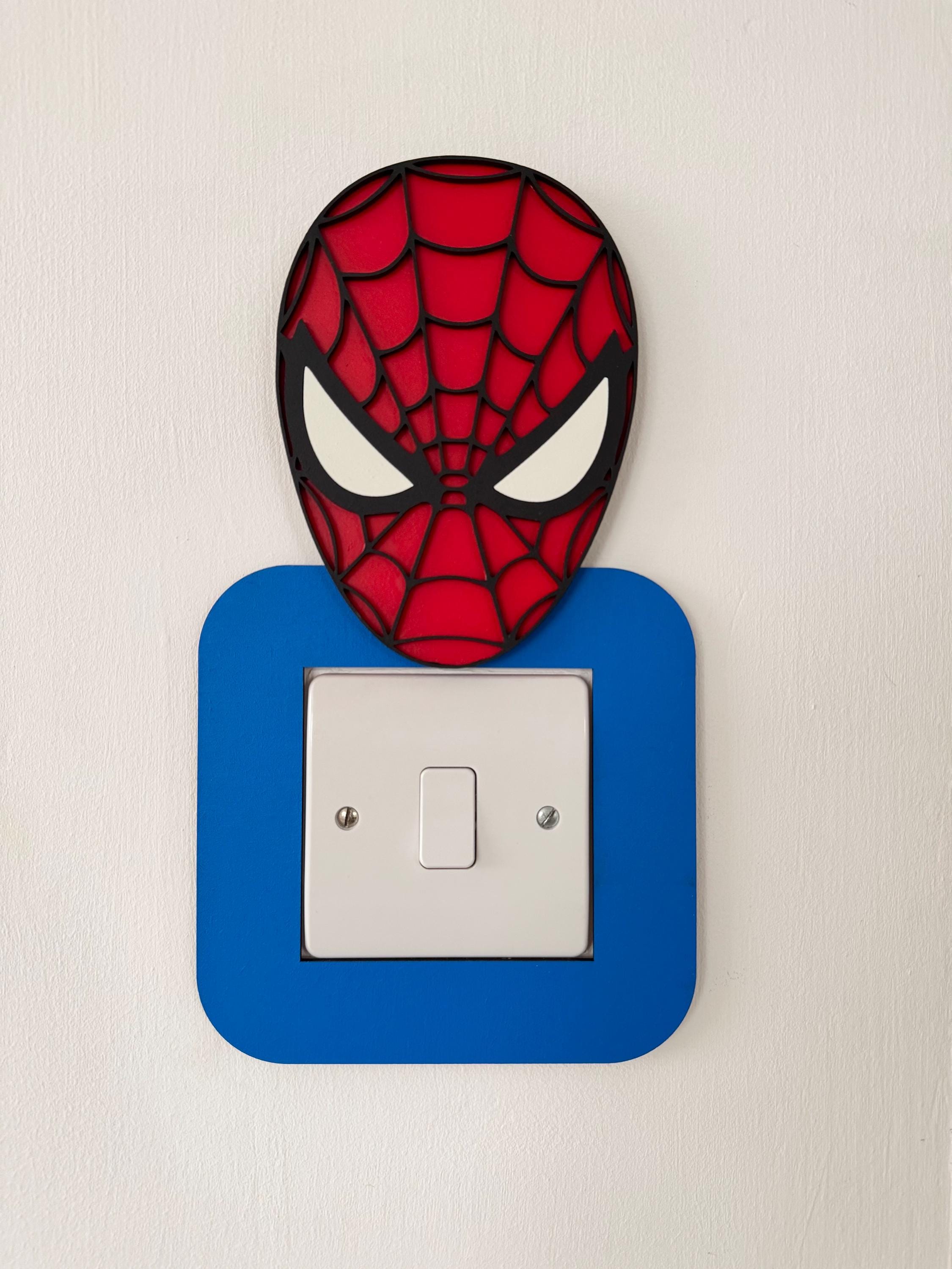Wooden Spider-man Light Switch Surround - Boys / Girls Bedroom Decor ...