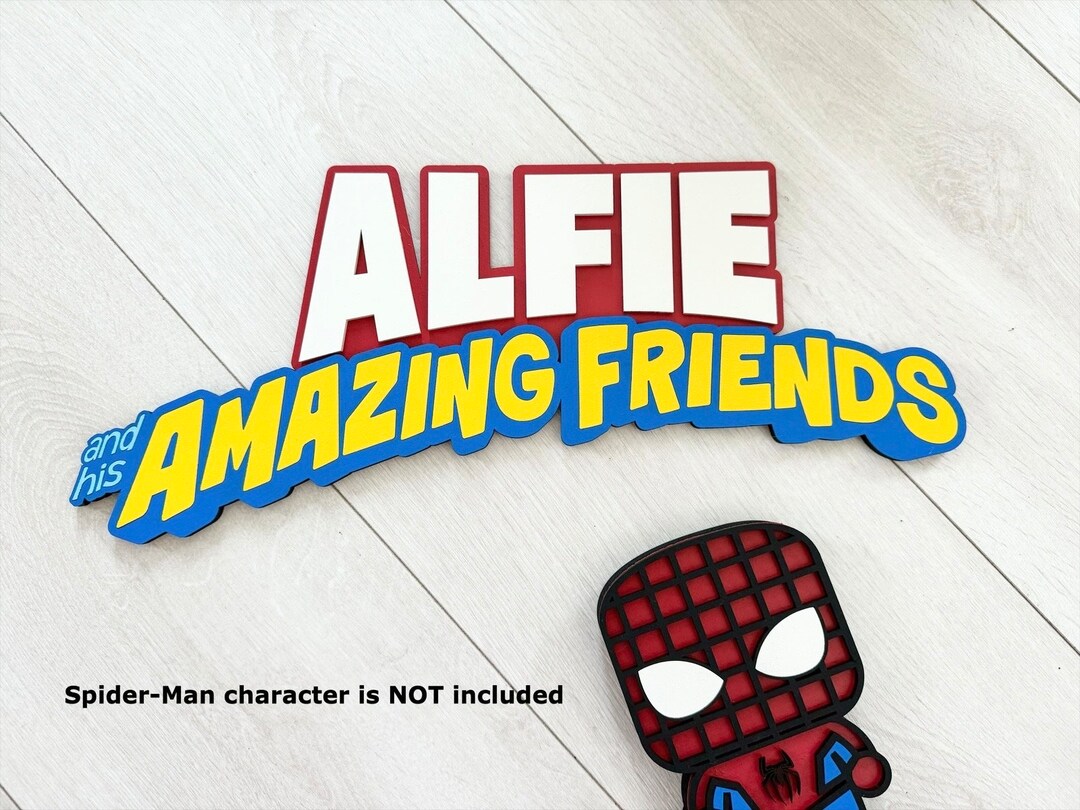Wooden Spidey and His / Her Amazing Friends Name Plaque • Boys / Girls ...