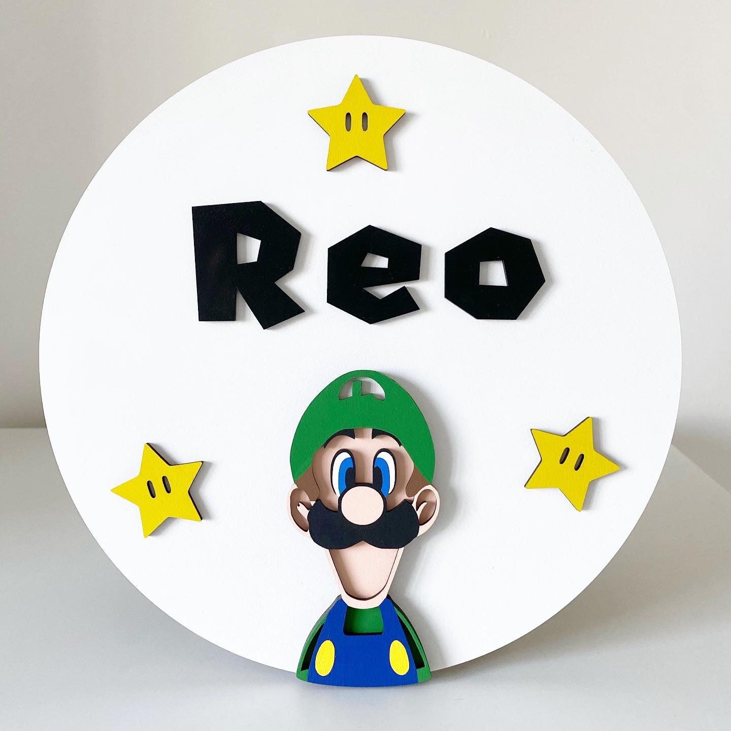Wooden Super Mario Personalised Name Room Door Plaque / Sign - Etsy UK