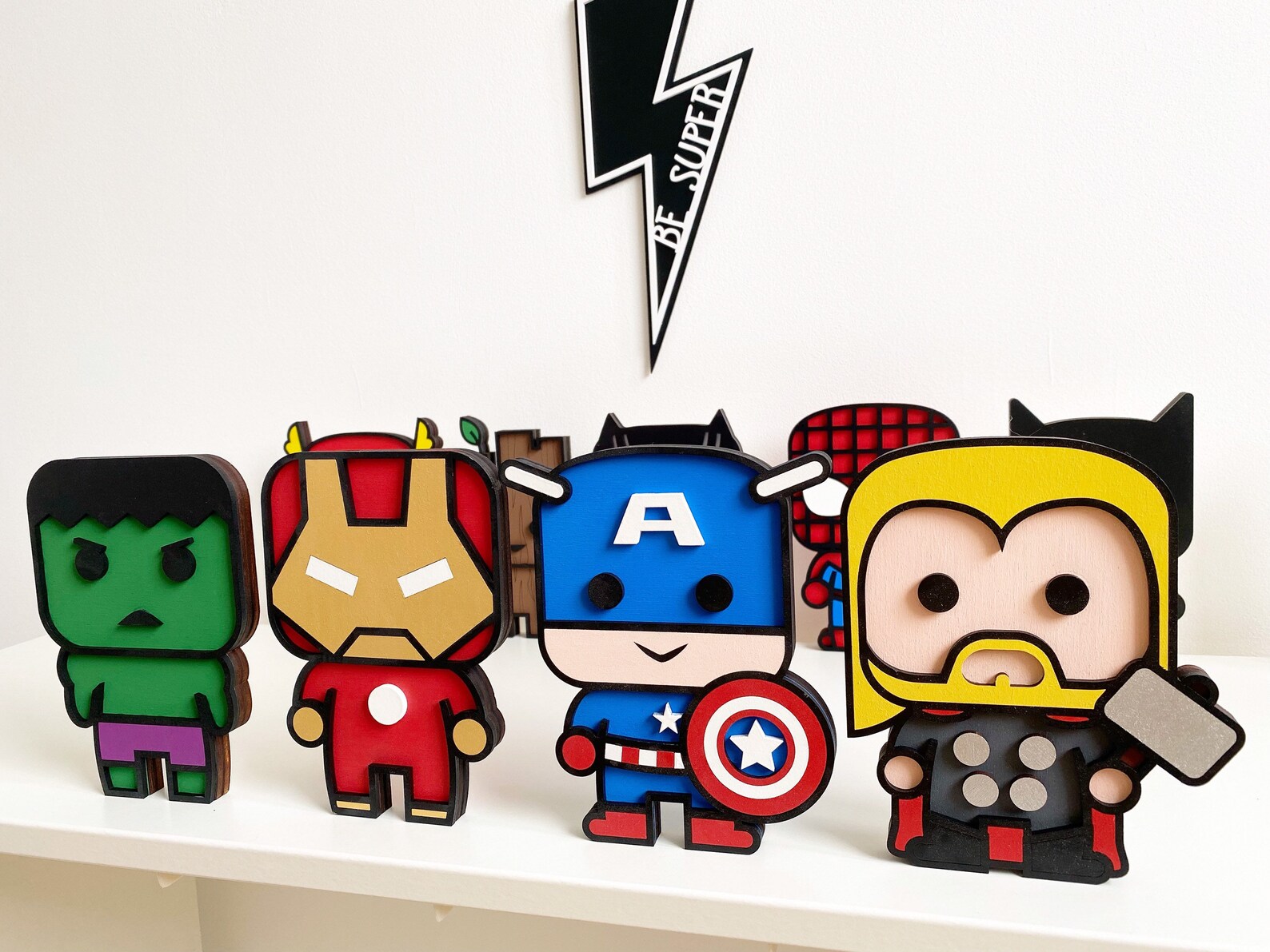 Wooden Superhero Inspired Characters / Ornaments Boys / - Etsy
