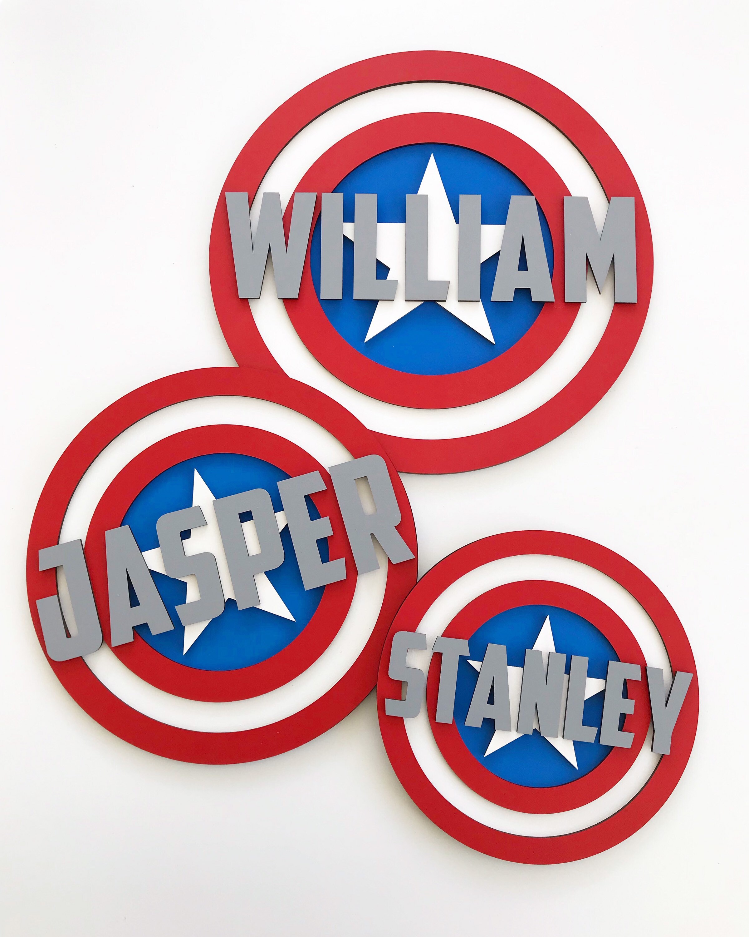 Wooden Personalised Captain America Shield Name Plaque / Sign - Etsy UK