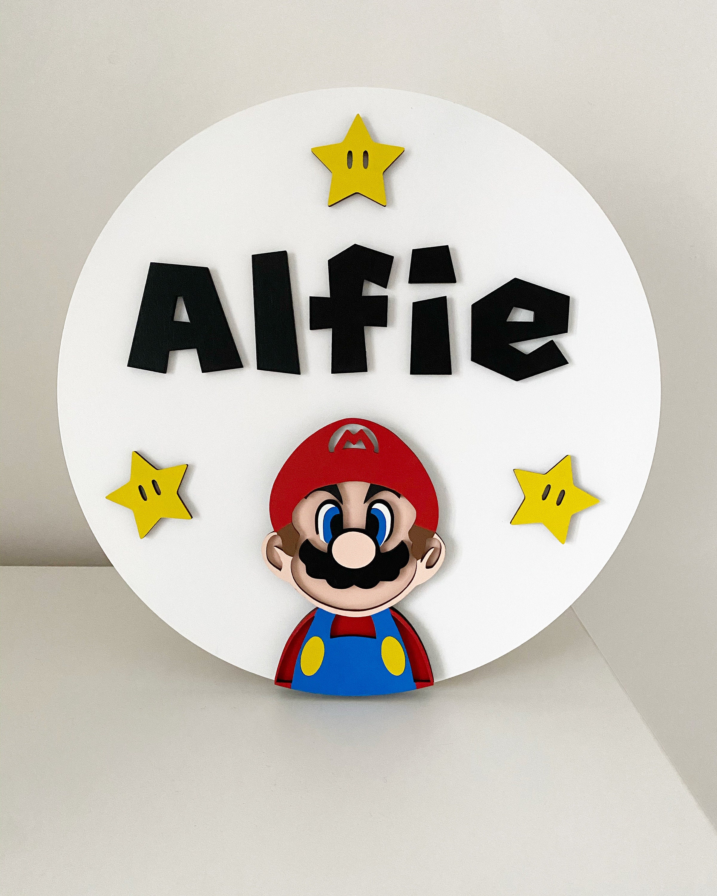 Wooden Super Mario Personalised Name Room Door Plaque / Sign - Etsy UK