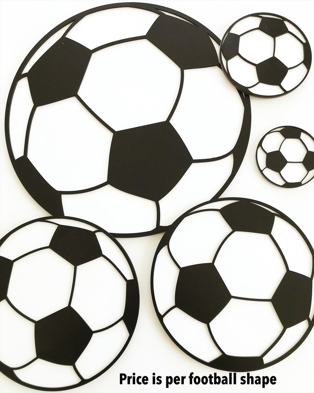 Wooden Football Shape Plaque Boys / Girls Sports Theme Bedroom Wall ...