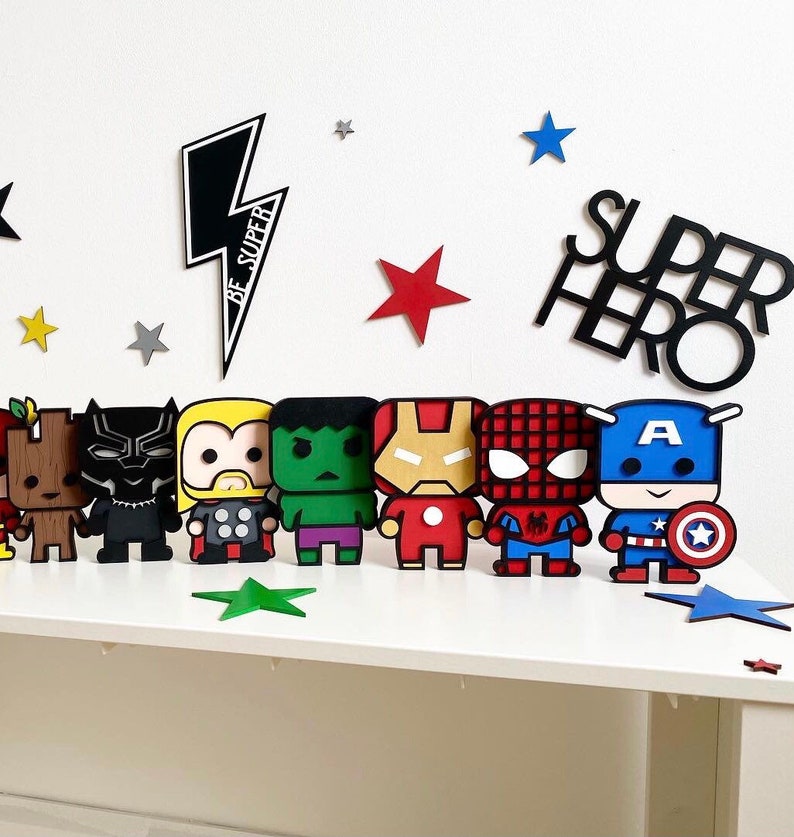 Wooden Superhero Inspired Characters / Ornaments Boys / - Etsy UK