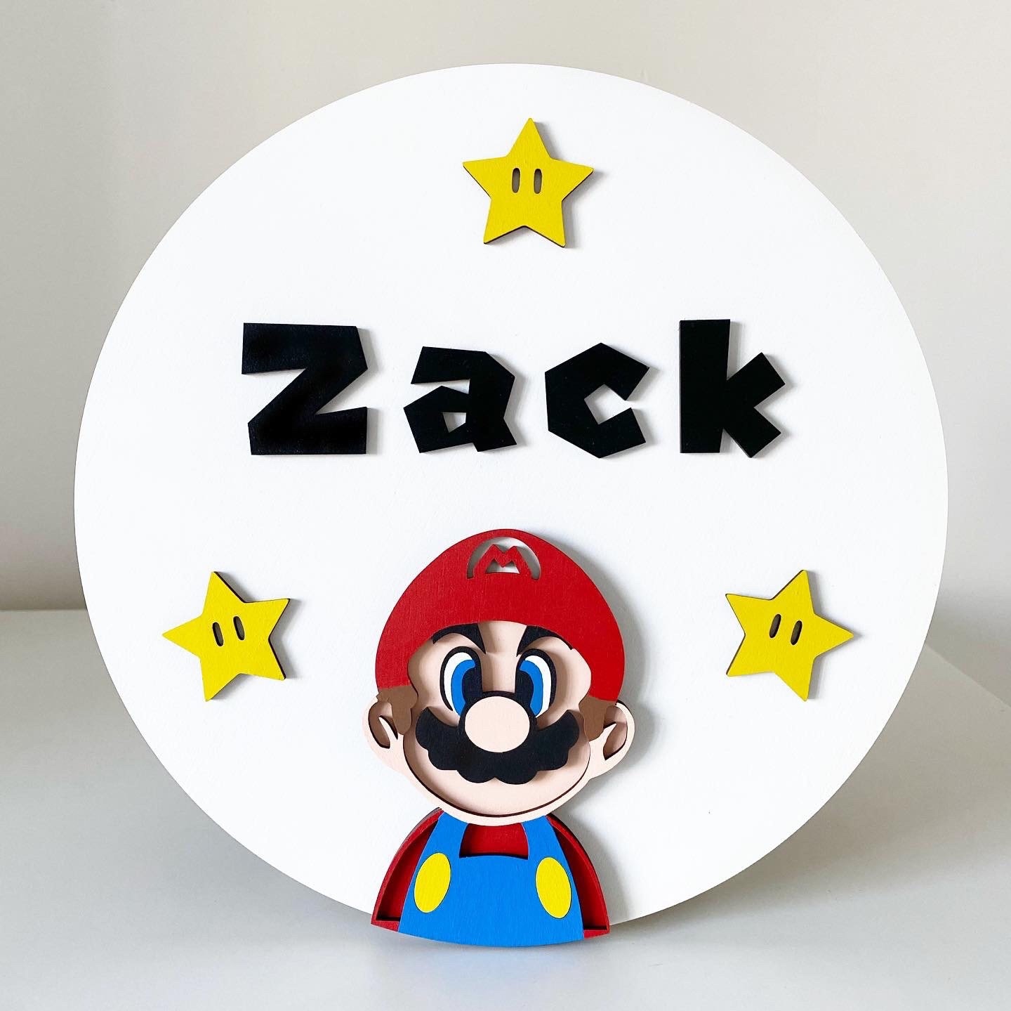 Wooden Super Mario Personalised Name Room Door Plaque / Sign - Etsy UK