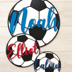 Wooden Football Personalised Name Room Door Plaque / Sign - Boys ...